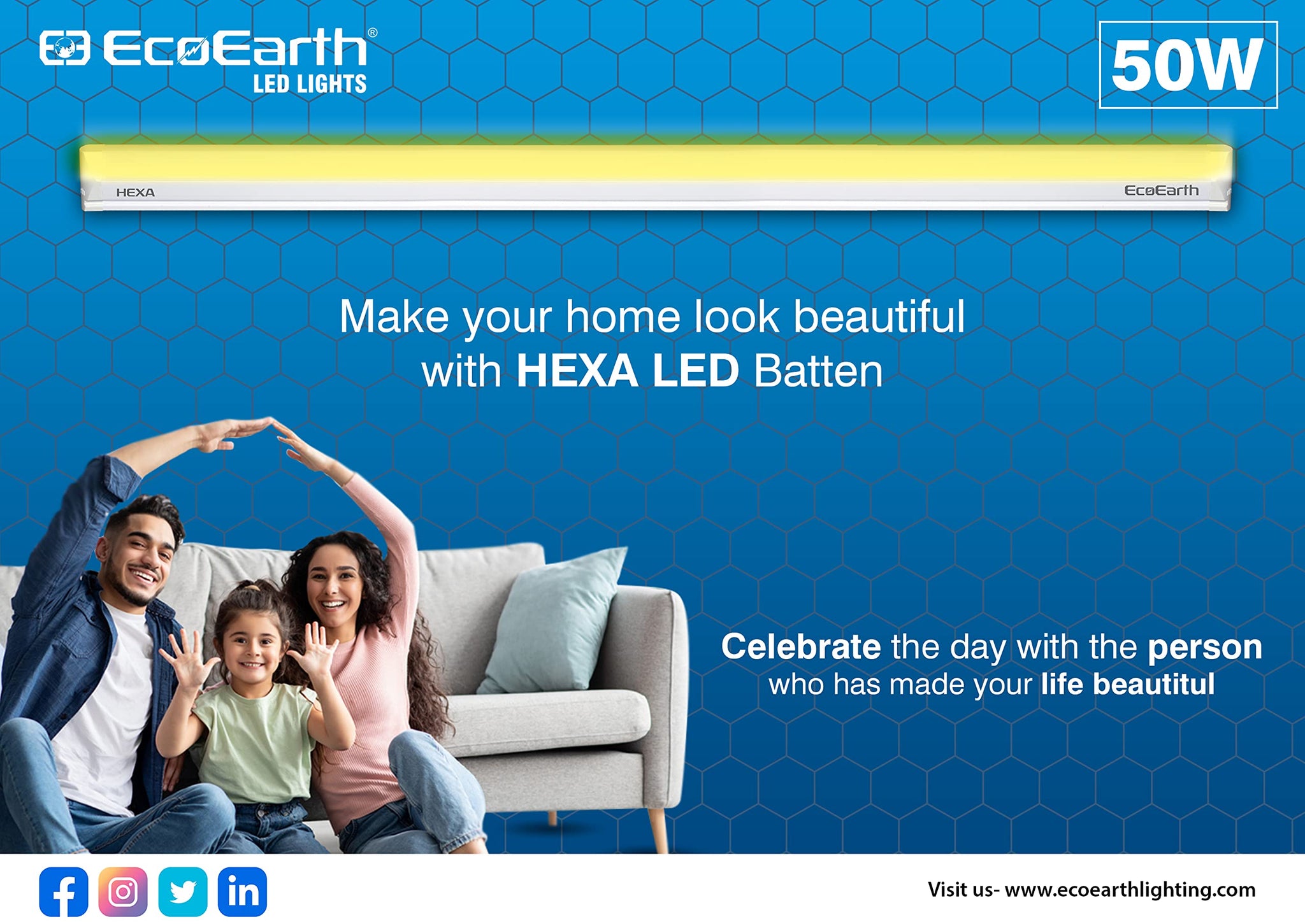 EcoEarth Hexa Led Tube Light, India’s First Hexagon-Shaped LED Tube Li