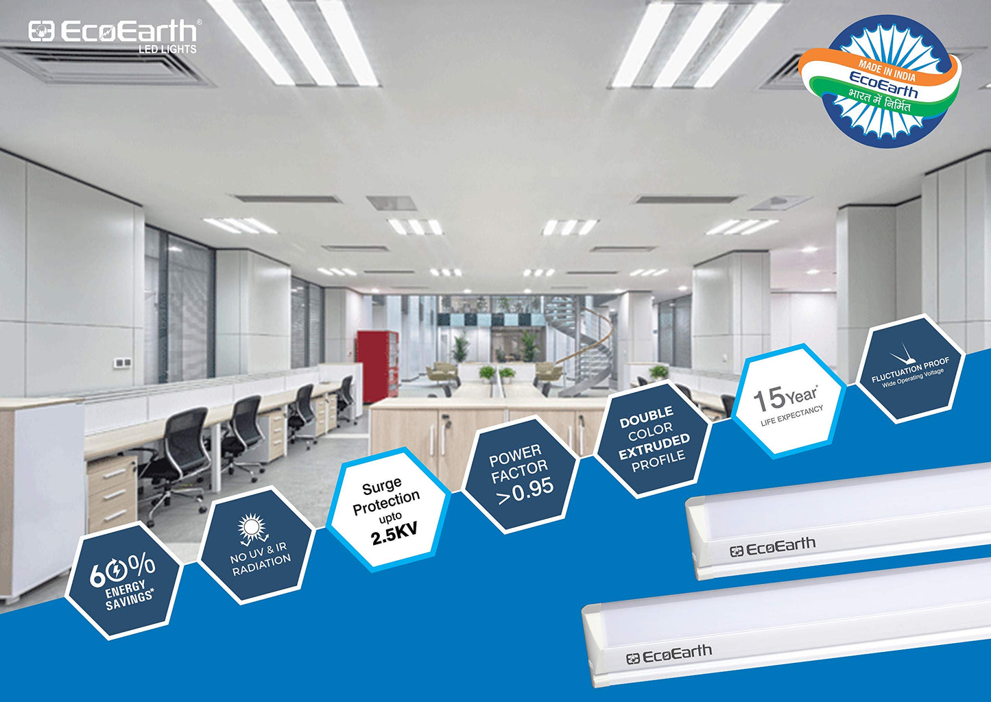 EcoEarth Hexa Led Tube Light, India’s First Hexagon-Shaped LED Tube Li