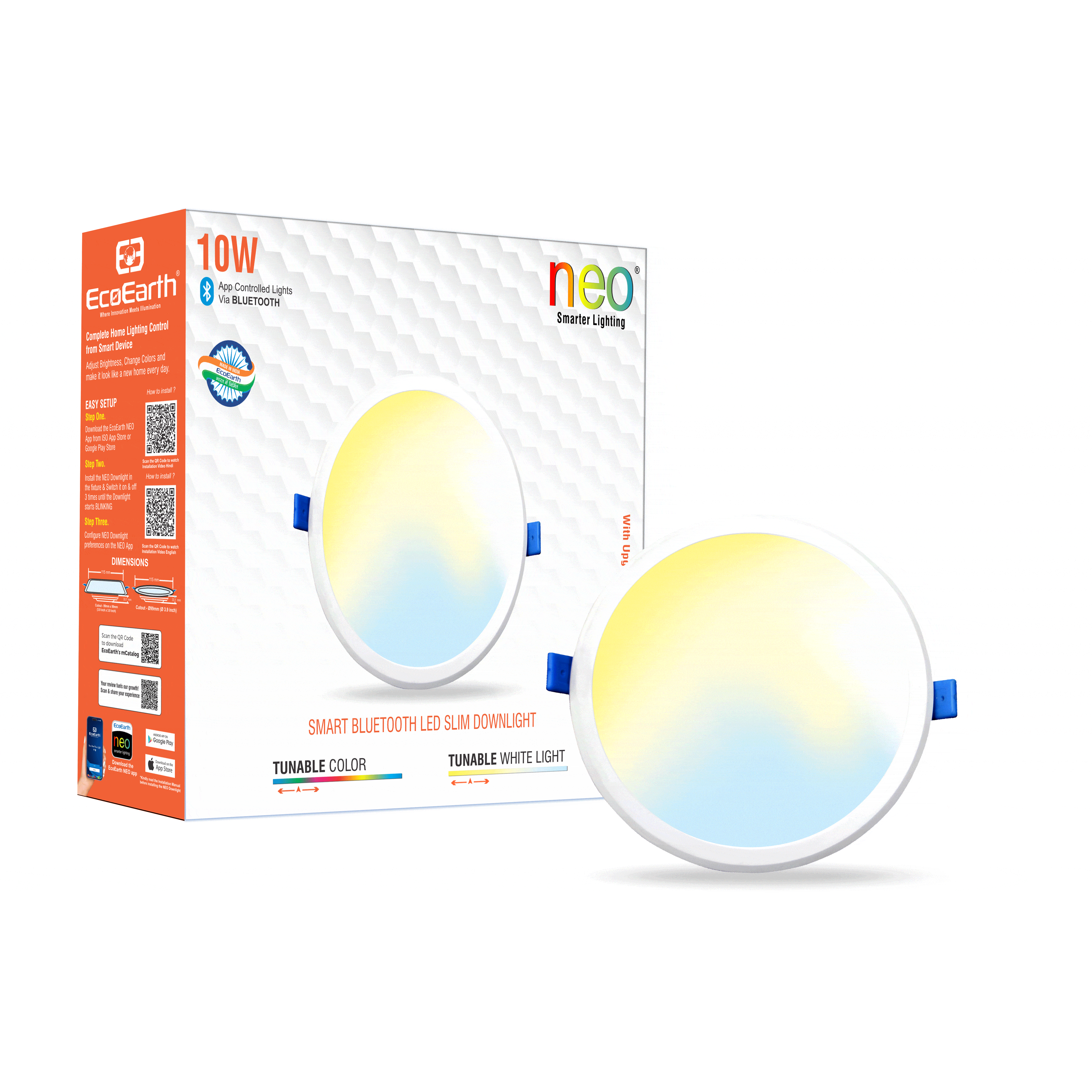 EcoEarth Neo Bluetooth Smart Ceiling Light | Panel Light | App & Remot